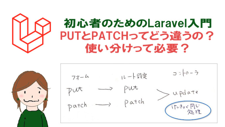 LaravelでPUTとPATCHの違いと使い分けが不要な理由を分かりやすく解説 | 40代からプログラミング！